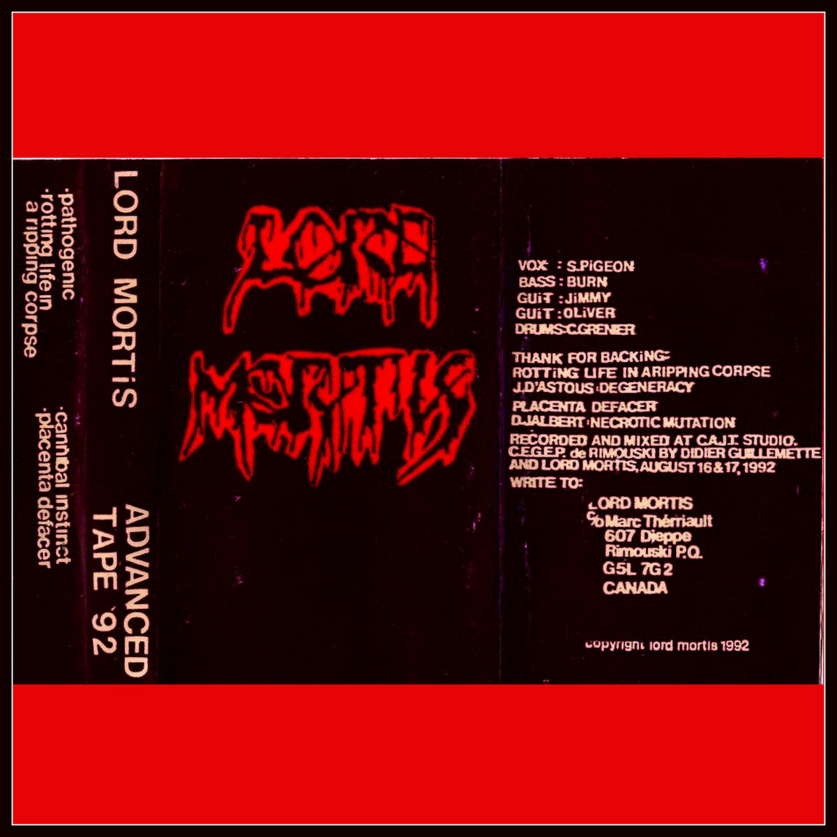 Advanced Tape '92 | Lord Mortis | Hérétique Musique