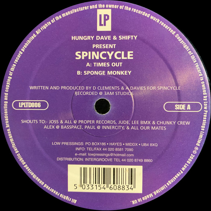 Low Pressings LPLTD#006 Times Out / Sponge Monkey | Spincycle