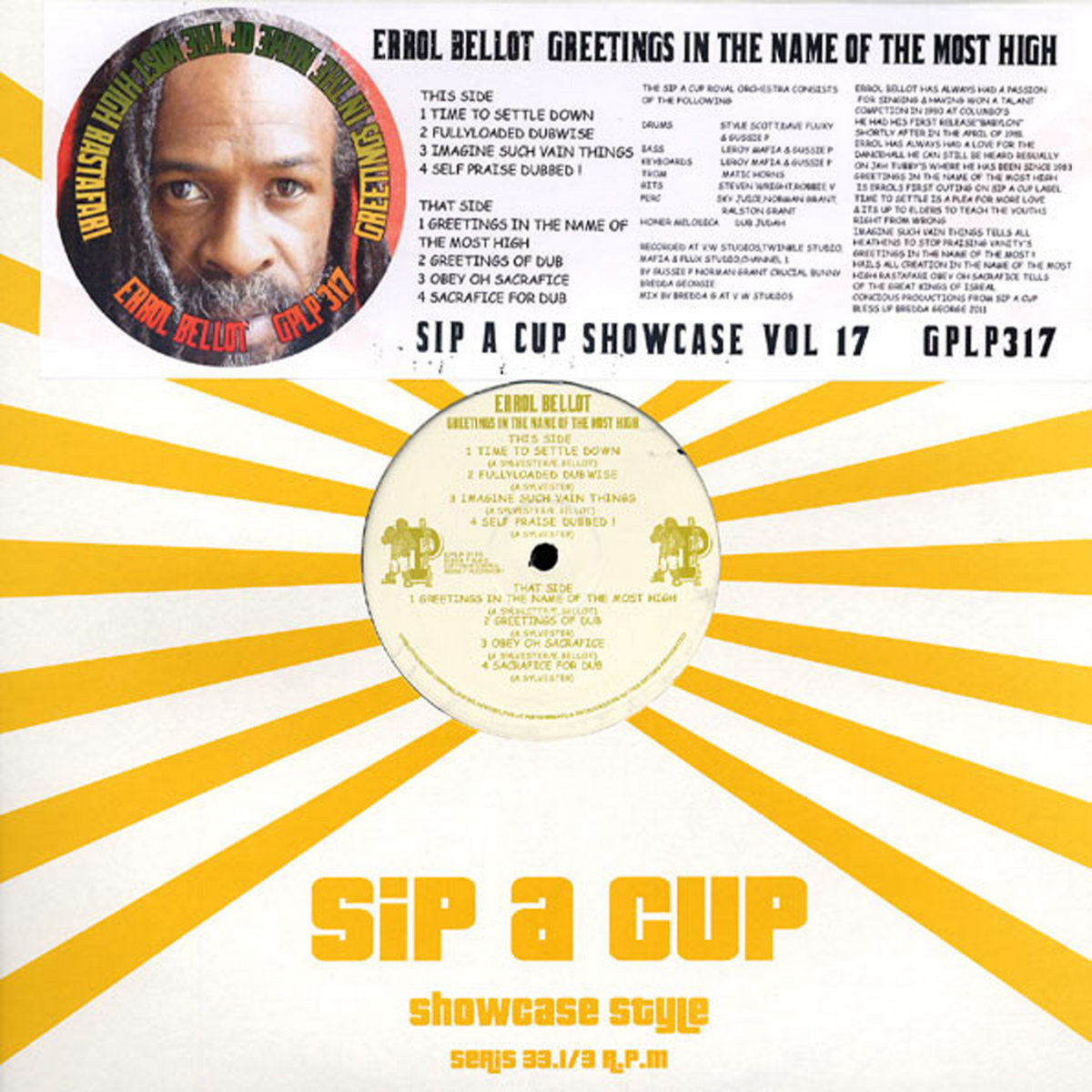 GPLP 317 .. GREETINGS IN THE NAME OF THE MOST HIGH .. DUB PLATE MIXS .. DUBCUP FT. ERROL BELLOT ...