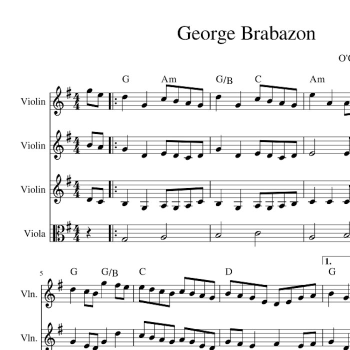 George Brabazon - Harmony Sheet Music for String Quartet, Trio or Duo ...
