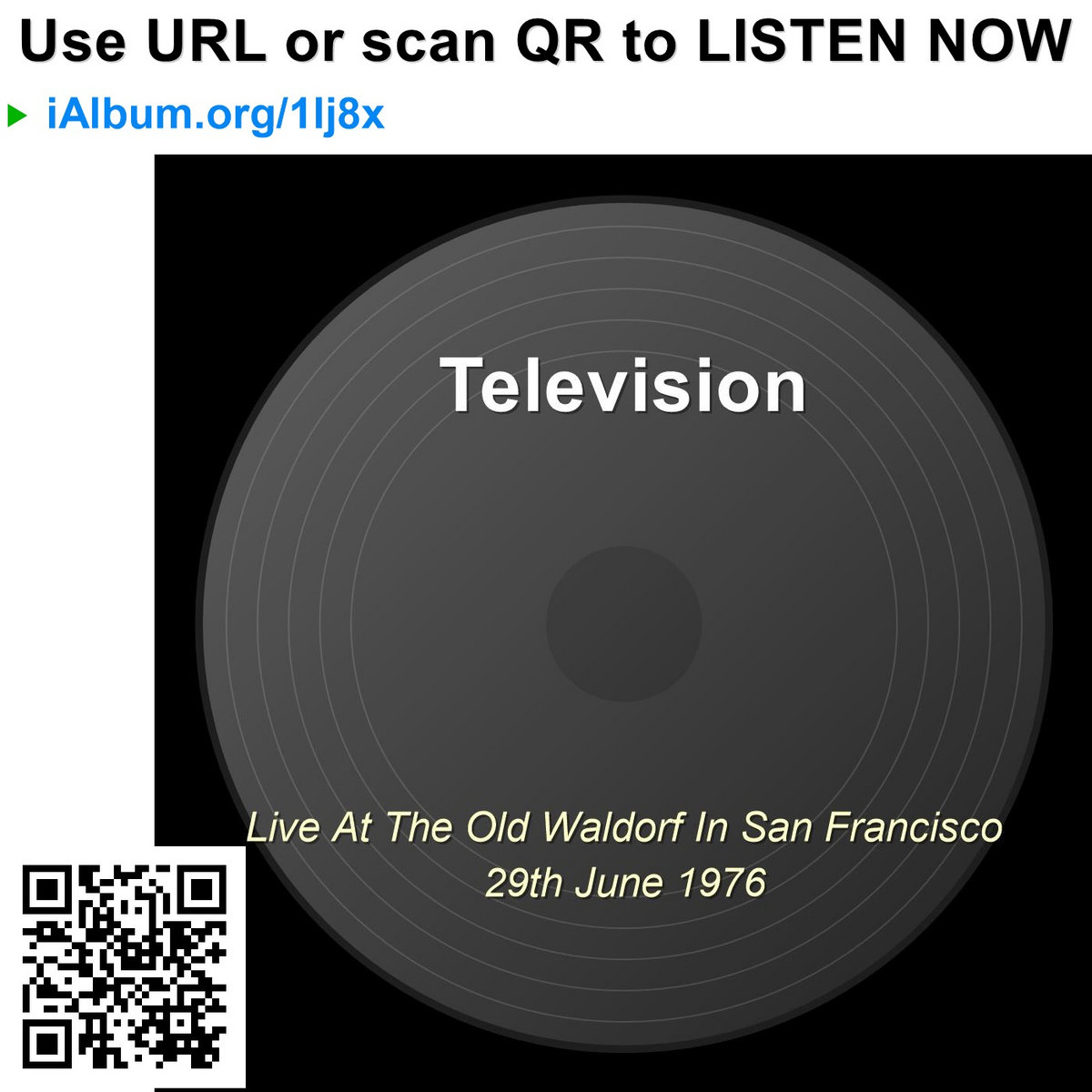 Live At The Old Waldorf In San Francisco 29th June 1976 | Television