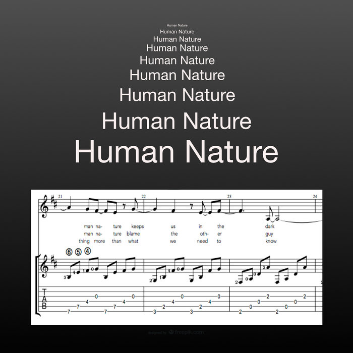 Human Nature + Songsheet TAB & Standard notation PDF | Simon Scardanelli