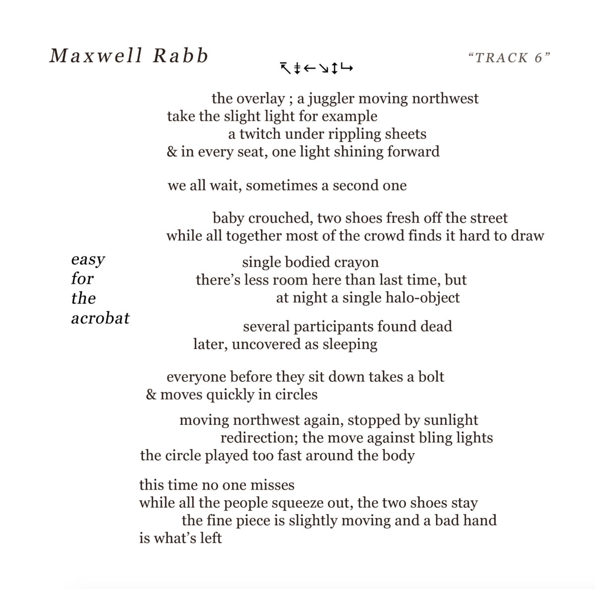 easy for the acrobat | Maxwell Rabb | Final Plane