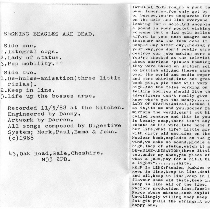 The Smoking Beagles Are Dead, Demo | Digestive System