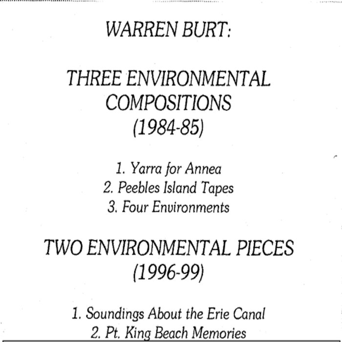 Three Environmental Compositions (1984-85) | Warren Burt