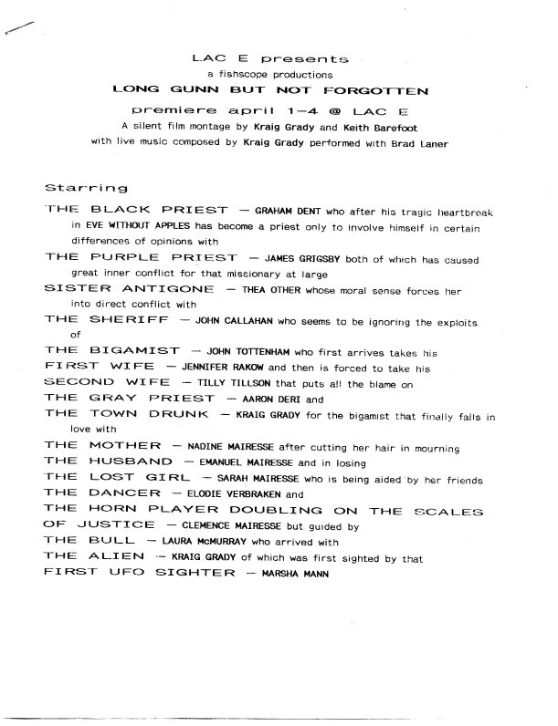 Long Gunn But Not Forgotten-Live Film Score | Kraig Grady and Brad ...