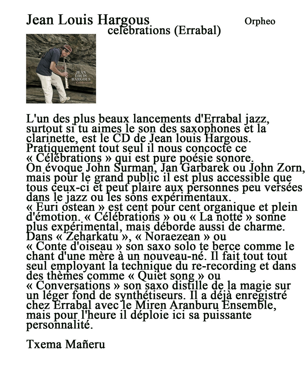 Celebrations | Jean Louis Hargous