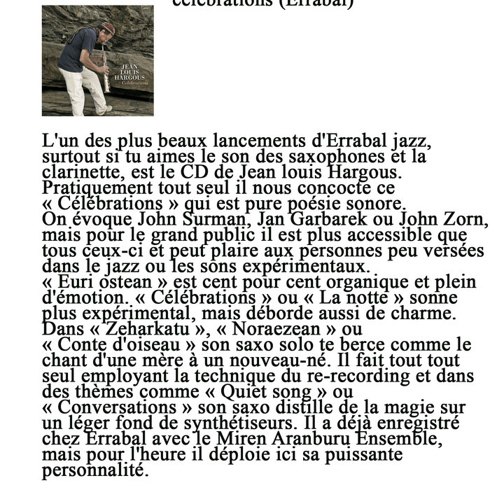 Celebrations | Jean Louis Hargous