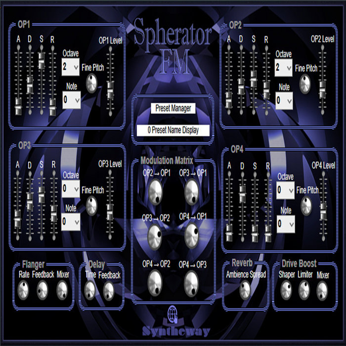 Spherator FM VST VST3 Audio Unit. 4-Operator Frequency Modulation ...