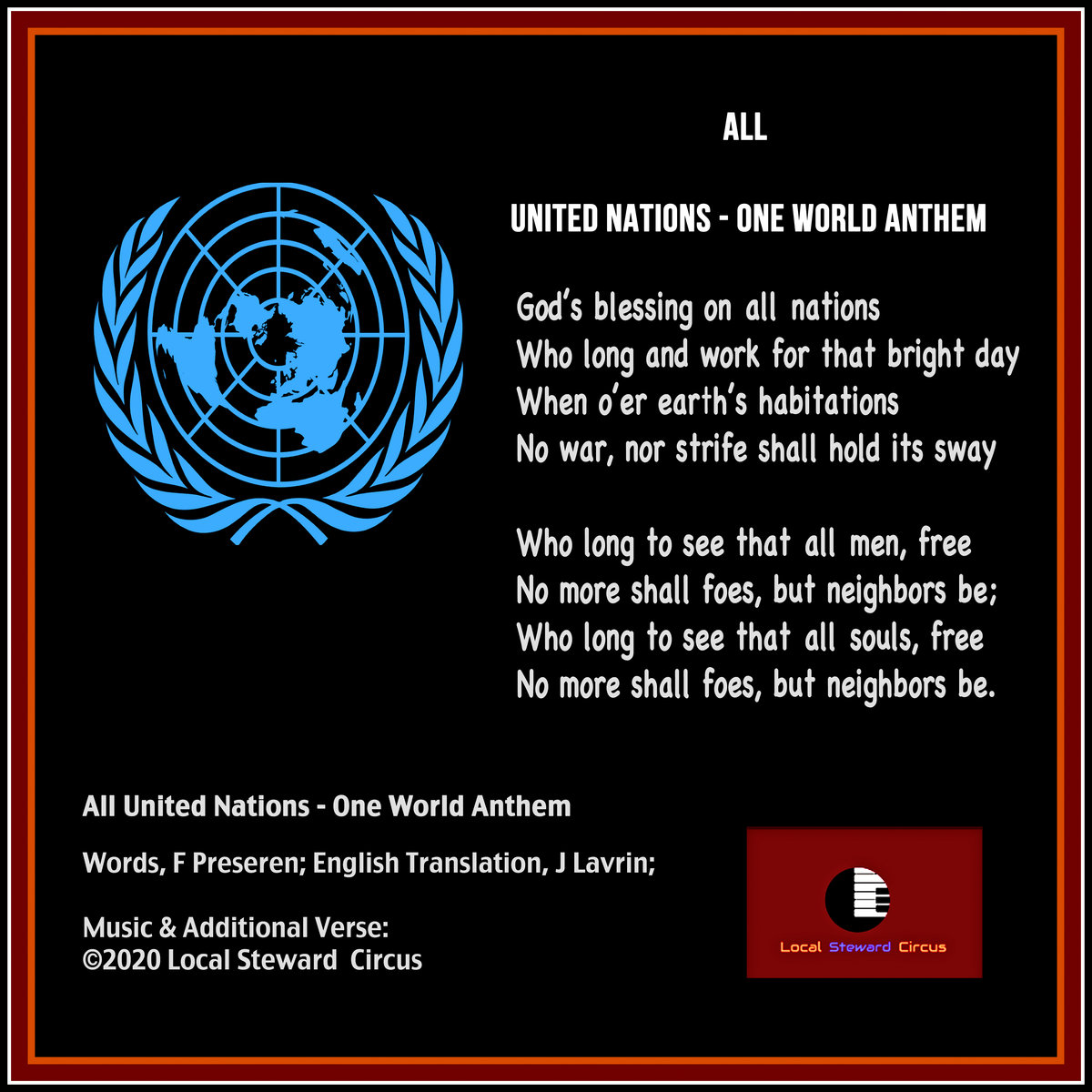 United Nations (One World) Anthem | Local Steward Circus