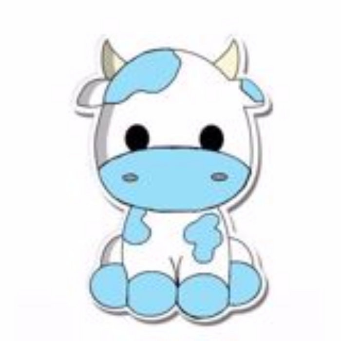 Blue Cow Clipart