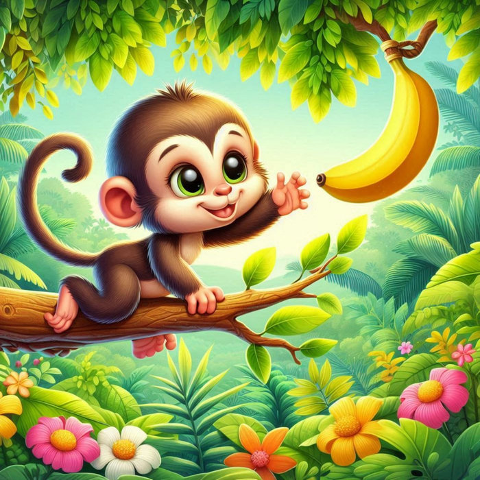Le petit singe et la banane | Les contes de Mère Marie