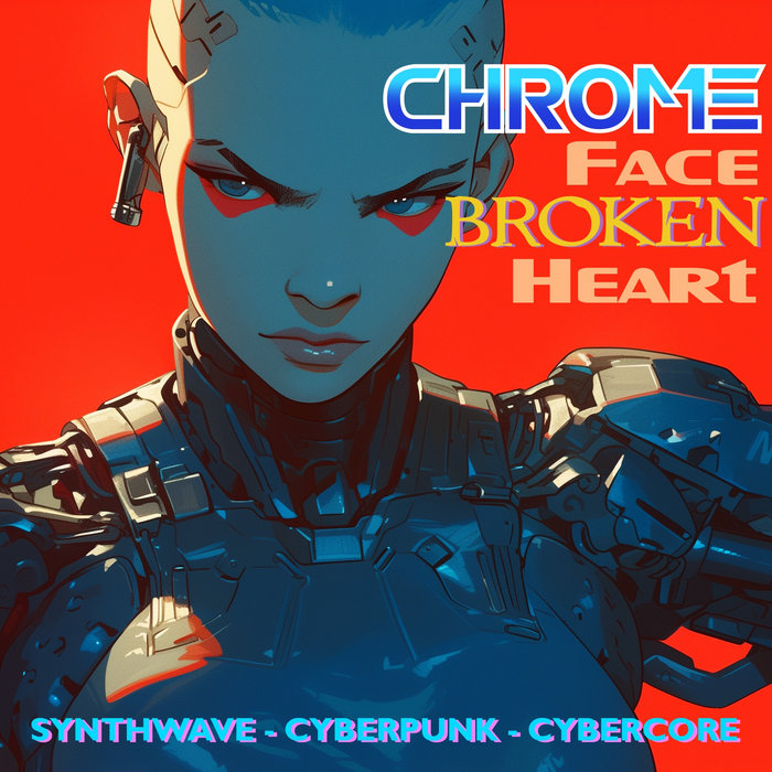 Chrome Face Broken Heart | Cyber Latte LoFi