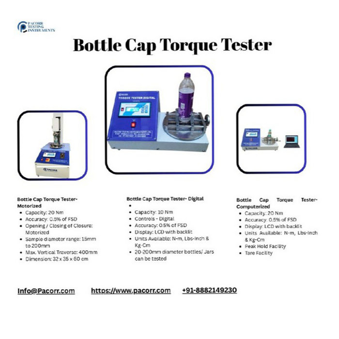 Achieve Perfect Bottle Seals with Pacorr’s Bottle Cap Torque Tester ...