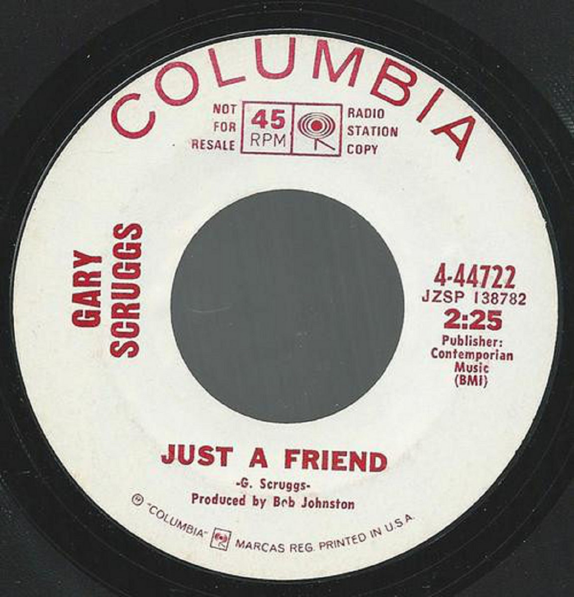 gary scruggs - just a friend + house of rising sun (Columbia 45 1968 w ...