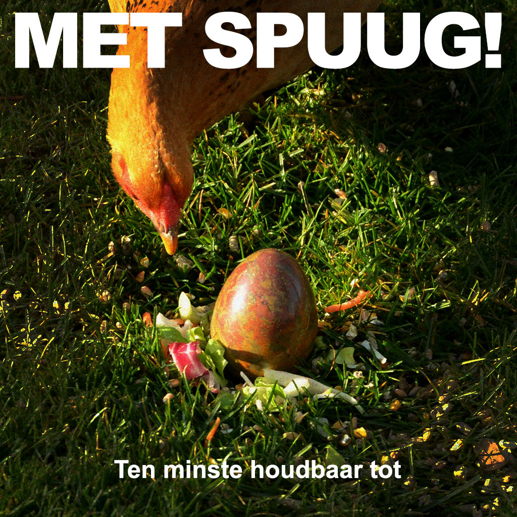 Ten minste houdbaar tot | Met Spuug