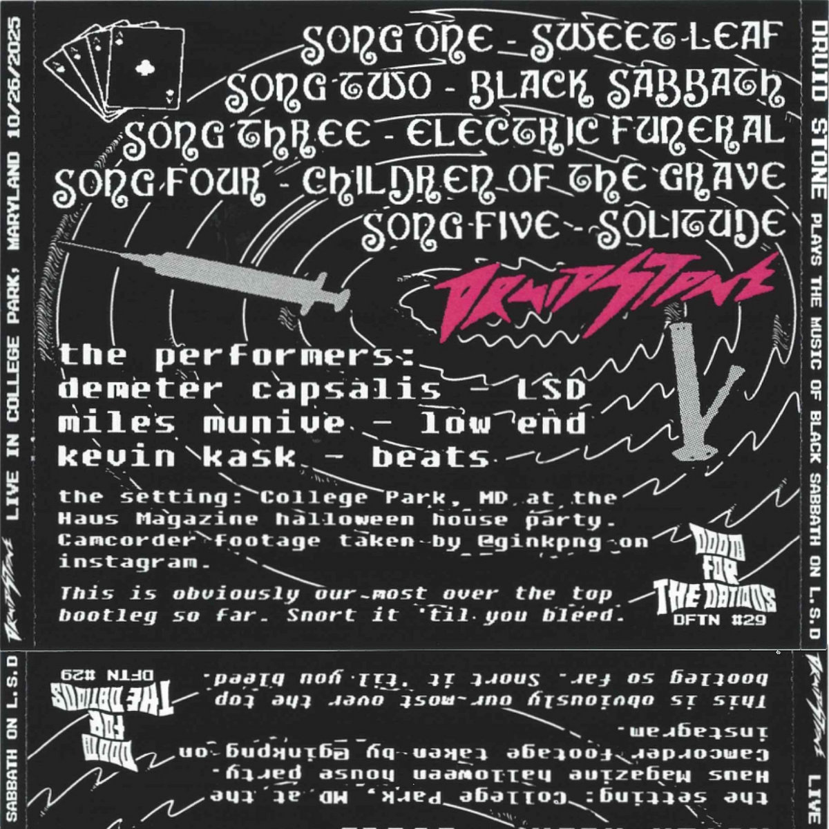 Druid Stone Plays the Music of Black Sabbath on LSD (LIVE IN COLLEGE ...