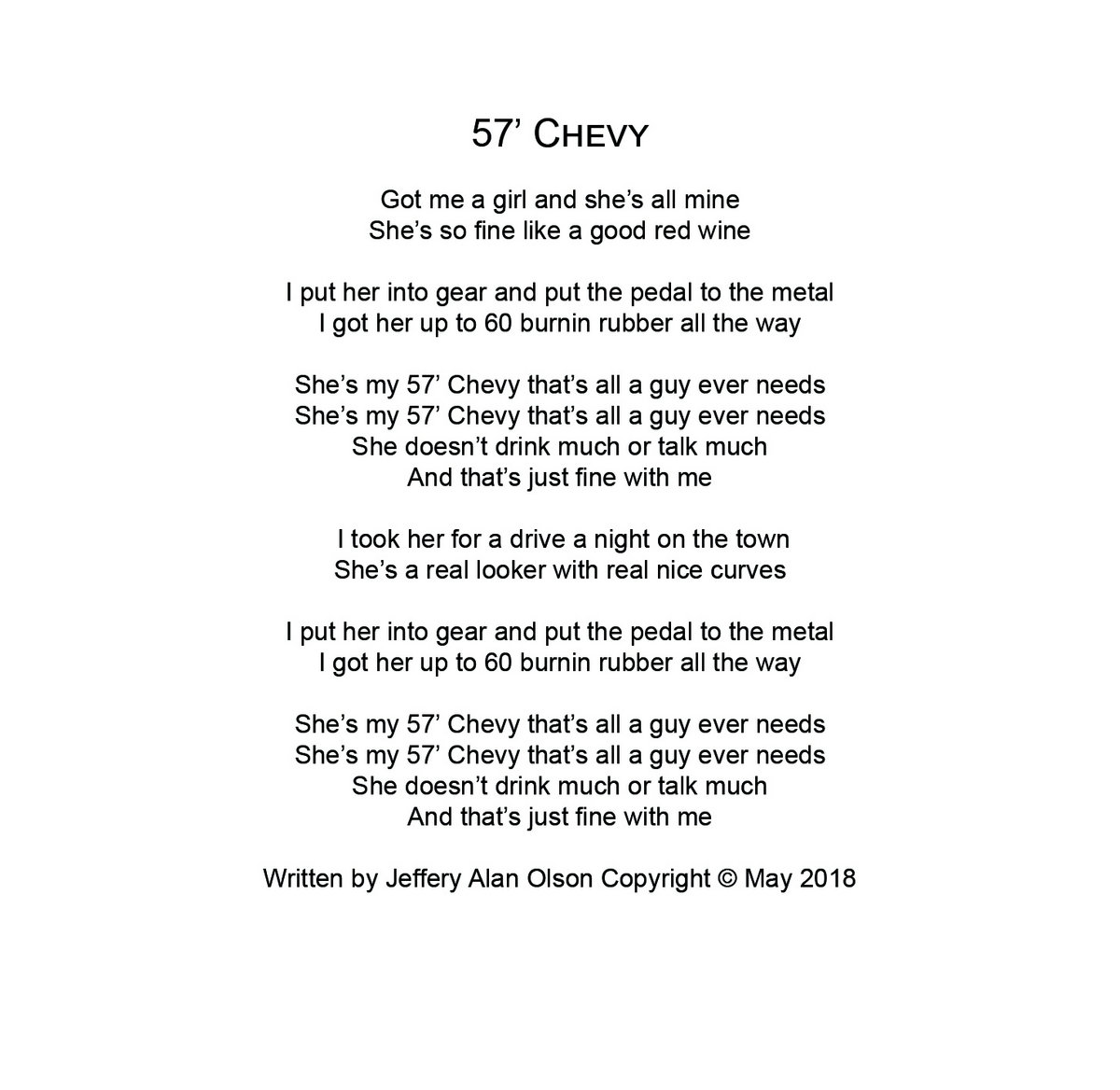 57' Chevy | Jeffery Alan Olson and the Blues Choo Train