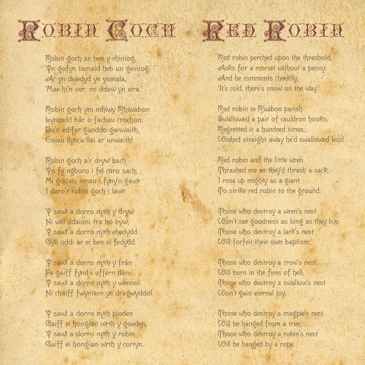 Robin Goch - Red Robin | Cass Meurig and Nial Cain