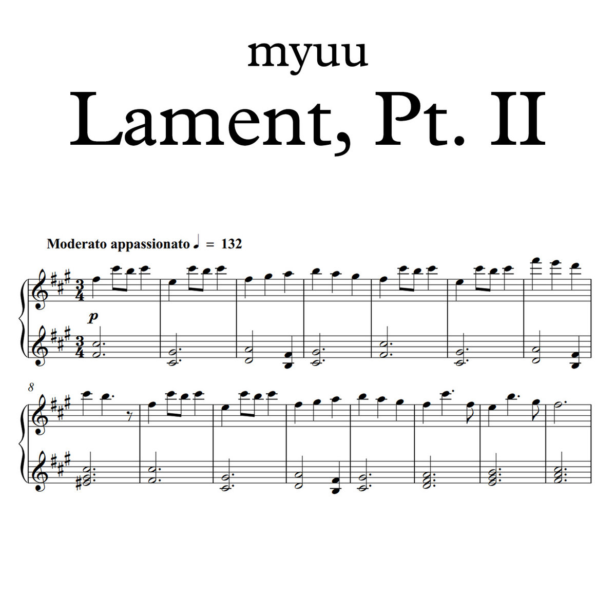 Lament (Part 2) - Sheet Music | Myuu | Myuu Piano Sheet Music