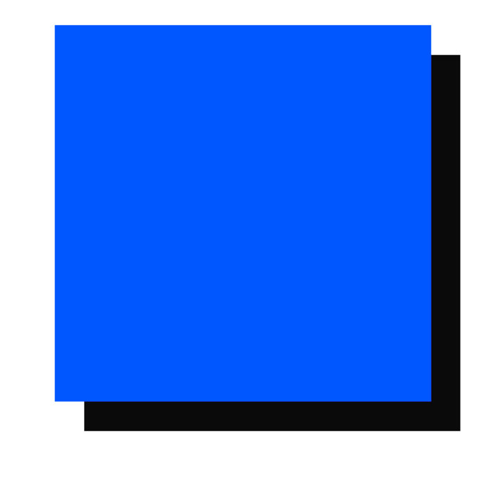 Blue Square + Shadow on White | Glass Painting