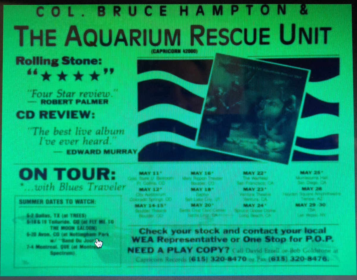 Aquarium Rescue Unit 3/11/94 Burlington (guests-Ray, Grippo, Page,Trey ...