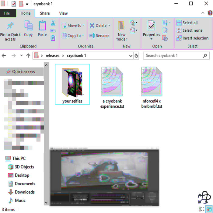 a manilla folder overflowing with [YOUR SELFIES].zip | [CRYO BANK].exe ...