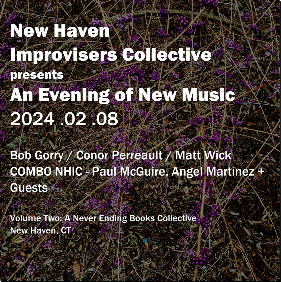 An Evening of New Music 2024 .02 .08 | New Haven Improvisers Collective