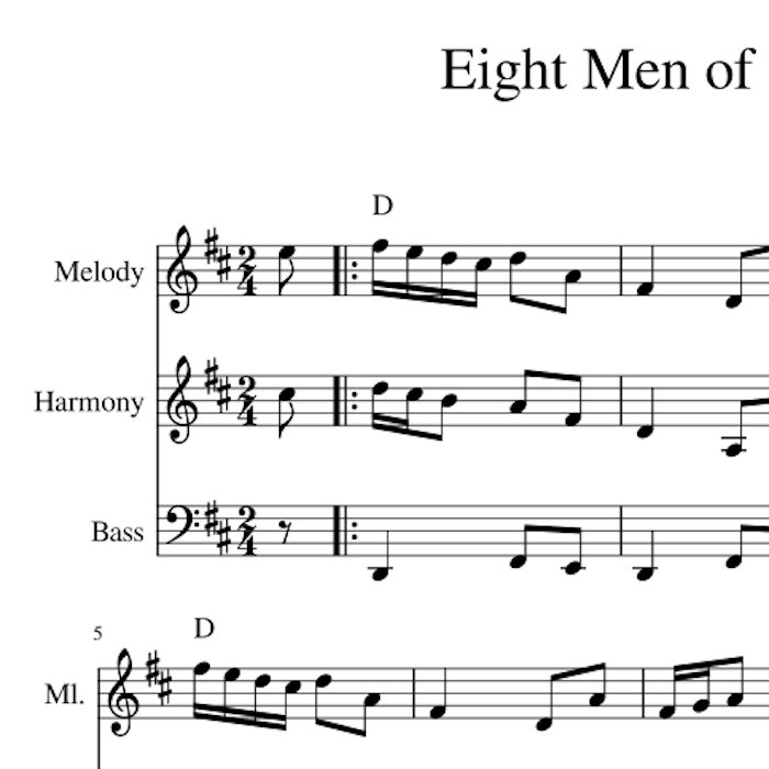 Eight Men of Moidart - Folk Fiddle and Cello Arrangement Sheet Music ...