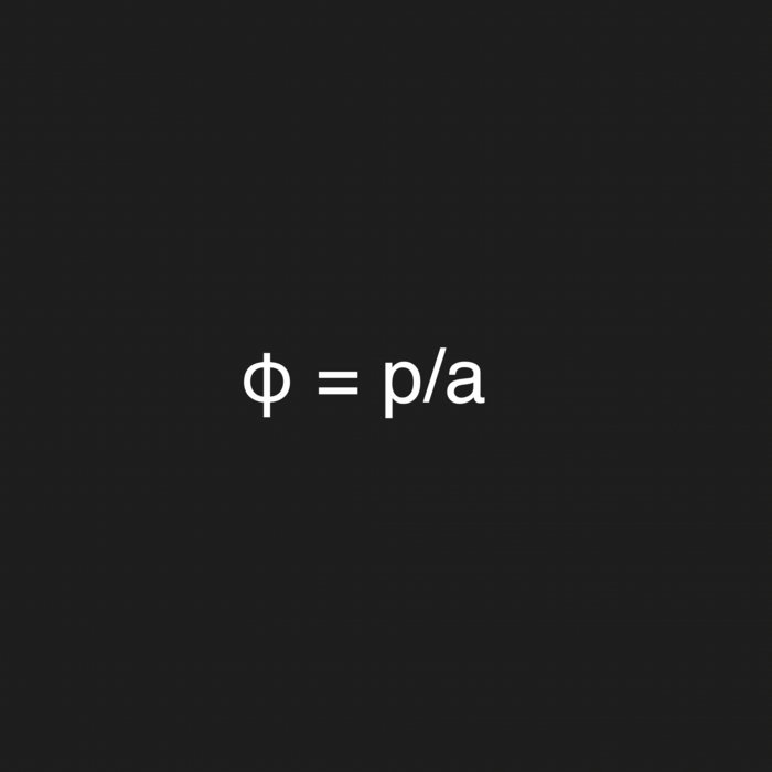 φ = p/a | φ