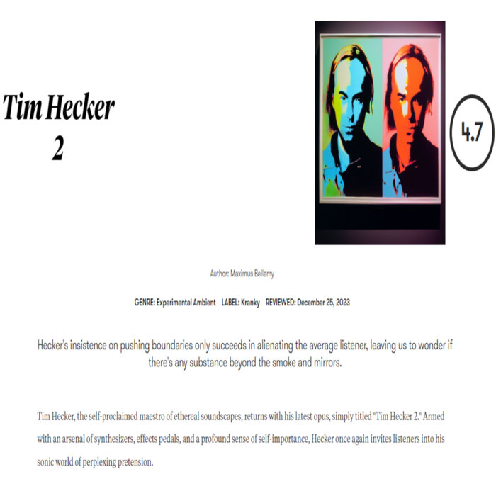 REVIEW THIS AGAIN | Tim Hecker 2