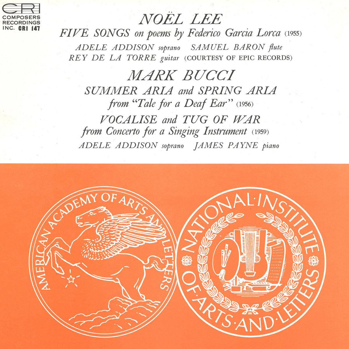Noël Lee; Mark Bucci: Vocal Works | Various Artists | Composers ...