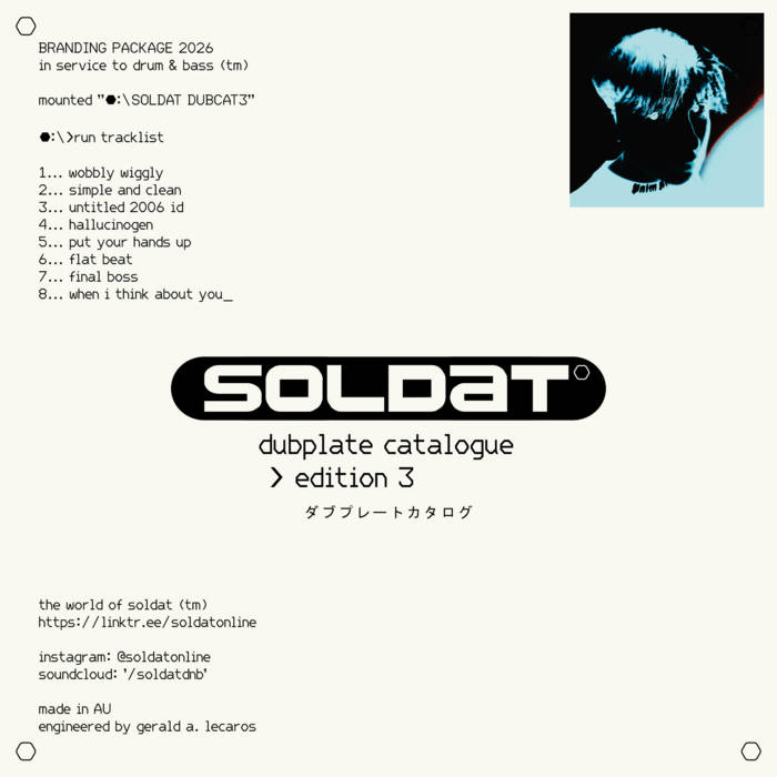 SOLDAT DUBPLATE CATALOGUE: EDITION 3 | SOLDAT
