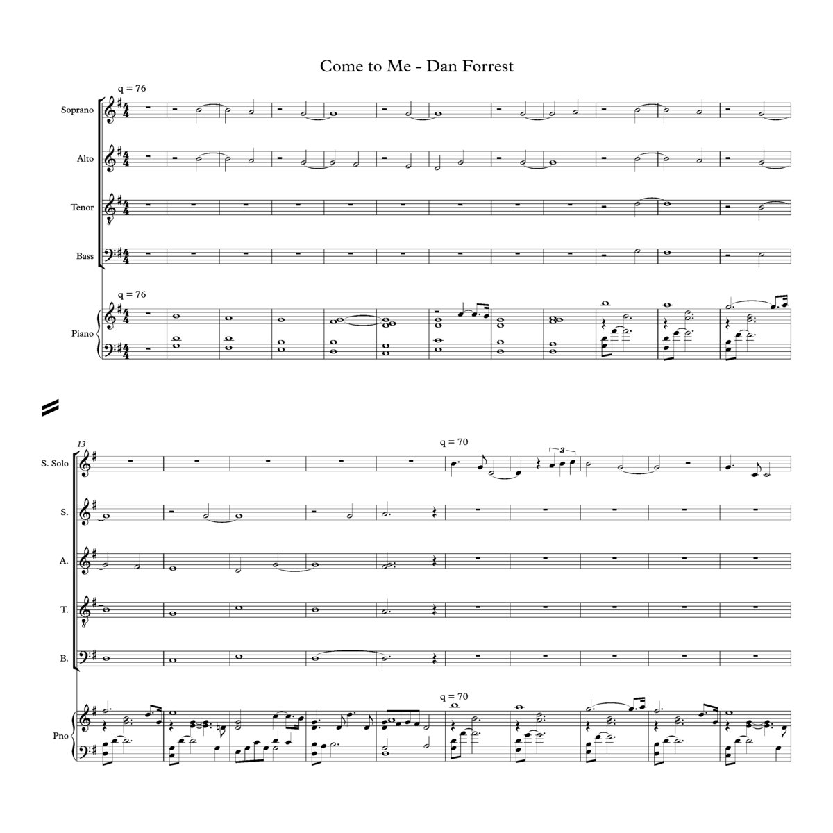 Come to me - Dan Forrest | Choral Music Practice Files