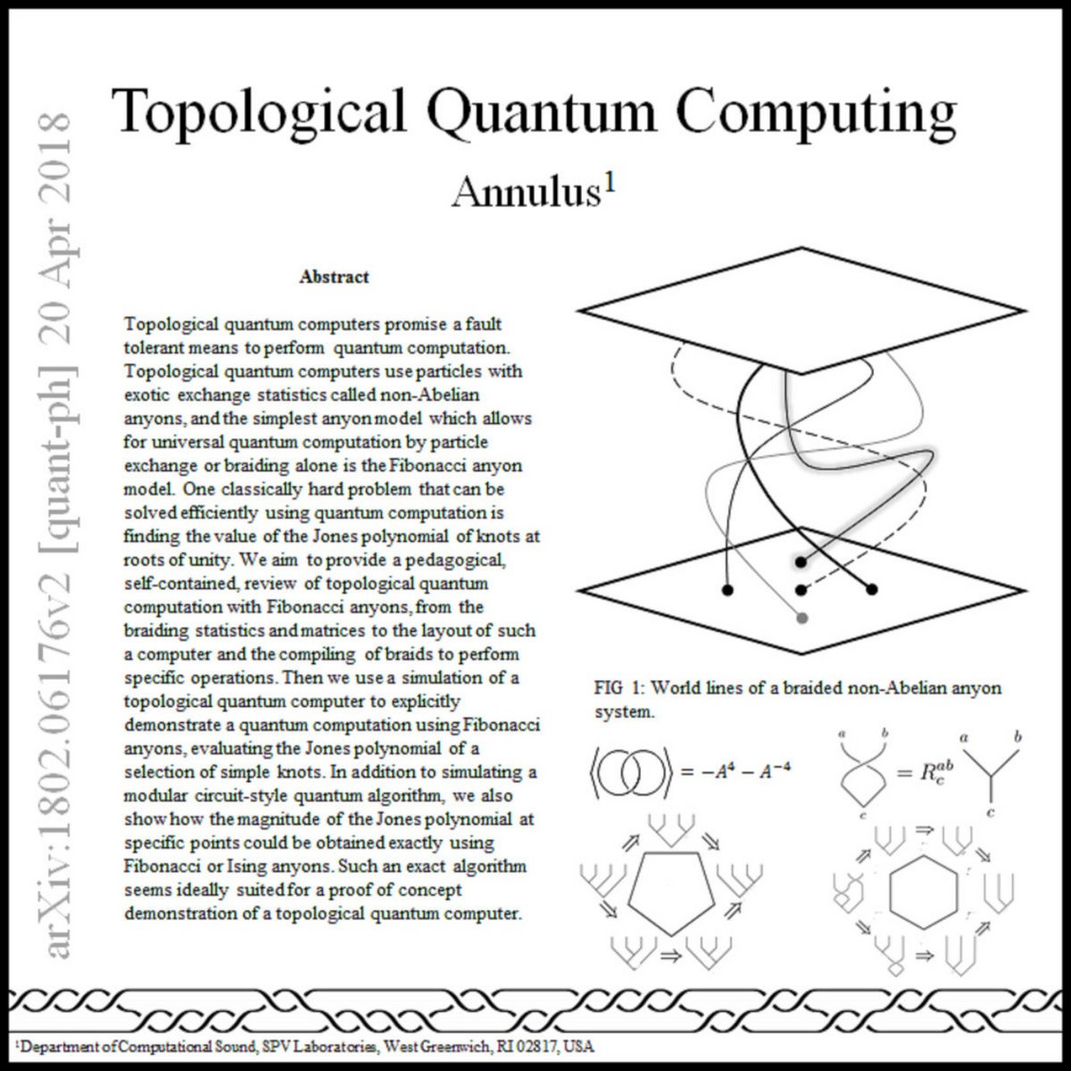 Topological Quantum Computing | Annulus | SPV Laboratories