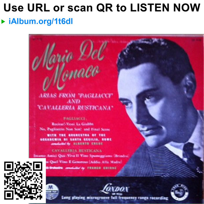 Arias From Pagliacci And Cavalleria Rusticana | Mario del Monaco