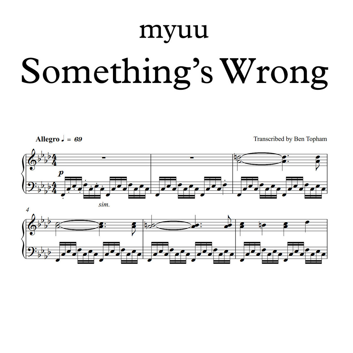 Something's Wrong - Sheet Music | Myuu | Myuu Piano Sheet Music