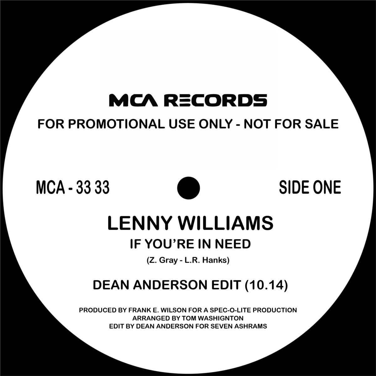 Lenny Williams - If You're In Need (Dean Anderson Edit) | Seven Ashrams