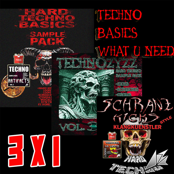 THE 3 TECHNO BASICS - WHAT U NEED HARD TECHNO SAMPLE PACK (LINK IN THE ...