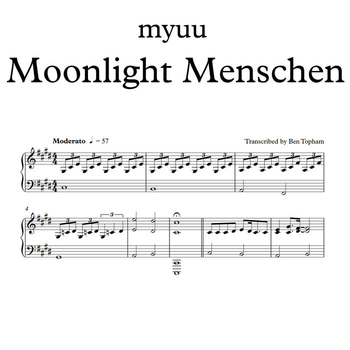 Moonlight Menschen - Sheet Music | Myuu | Myuu Piano Sheet Music