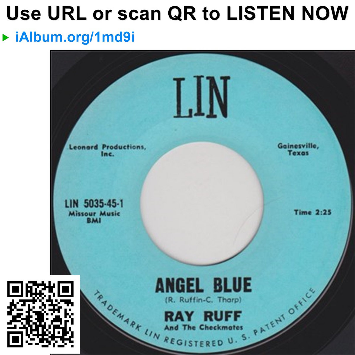 Angel Blue I Took A Liking To You | Ray Ruff And The Checkmates | Ray Ruff