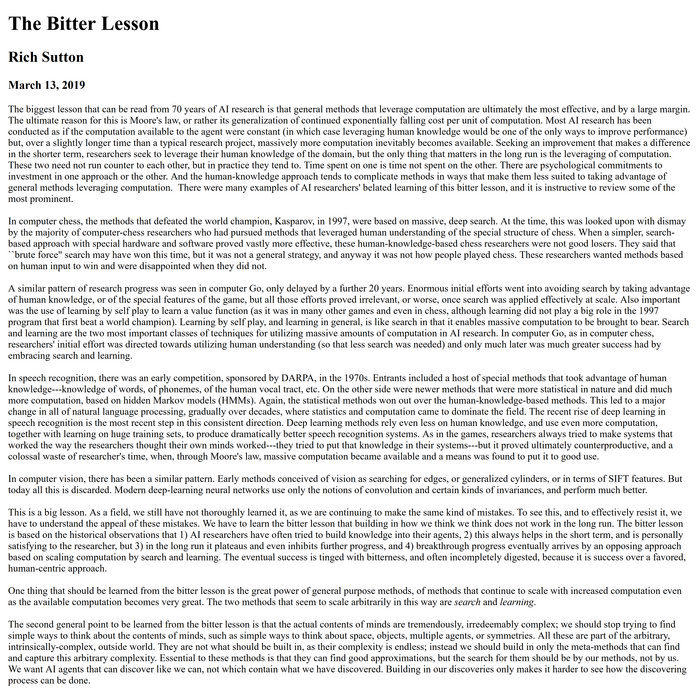 The Bitter Lesson | Casually Read