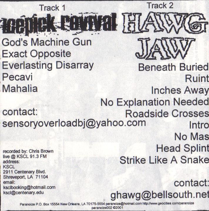 Hawg Jaw, Live in Shreveport, LA 7/08/2000 | Hawg Jaw | Paranoize ...