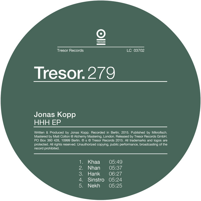 HHH EP | Jonas Kopp | Tresor Records