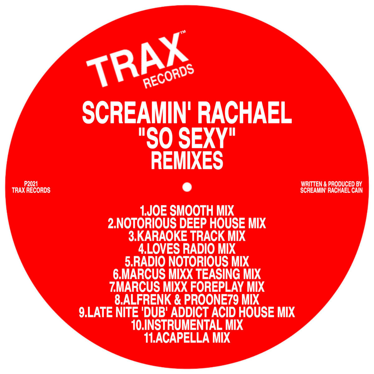 "SO SEXY" REMIXES - SCREAMIN' RACHAEL | TRAX Records