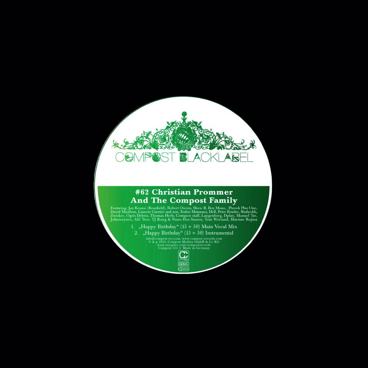 Compost Black Label #62 | Christian Prommer & The Compost Family ...