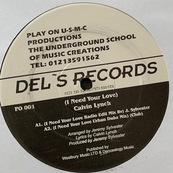 Calvin Lynch ‎– I Need Your Love (Vinyl Only) | Jeremy Sylvester