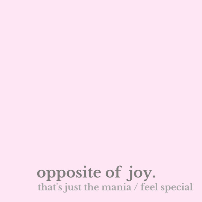 that's just the mania / feel special | opposite of joy.