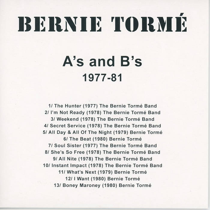 A's and B's 1977-81 Limited Edition | Bernie Tormé | Bernie Torme