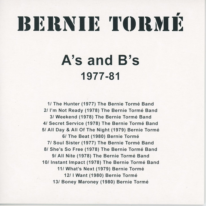 A's and B's 1977-81 Limited Edition | Bernie Tormé | Bernie Torme